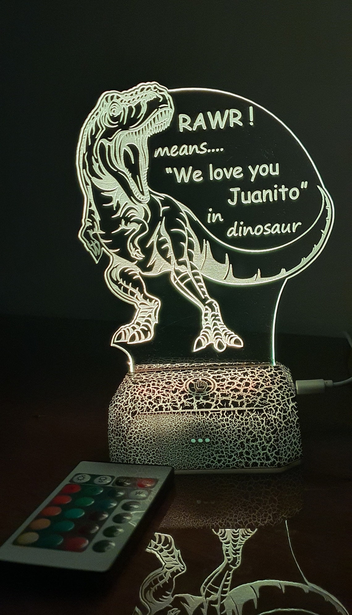 Dino Night Lights T-rex Lamp for Him Custom Night Light - Etsy