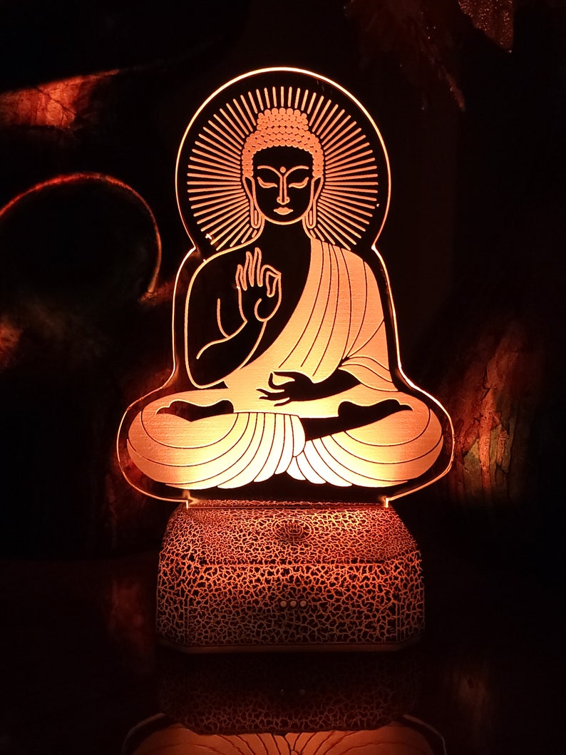 Engraved Buddha LED Night Light: Meditation Decor, Relaxation Light - Etsy