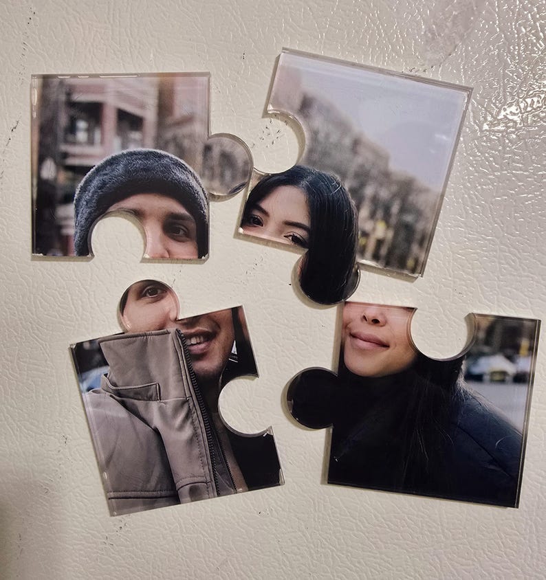 Custom Photo Puzzle Fridge Magnets: Personalized Acrylic Decor (6x6 ...