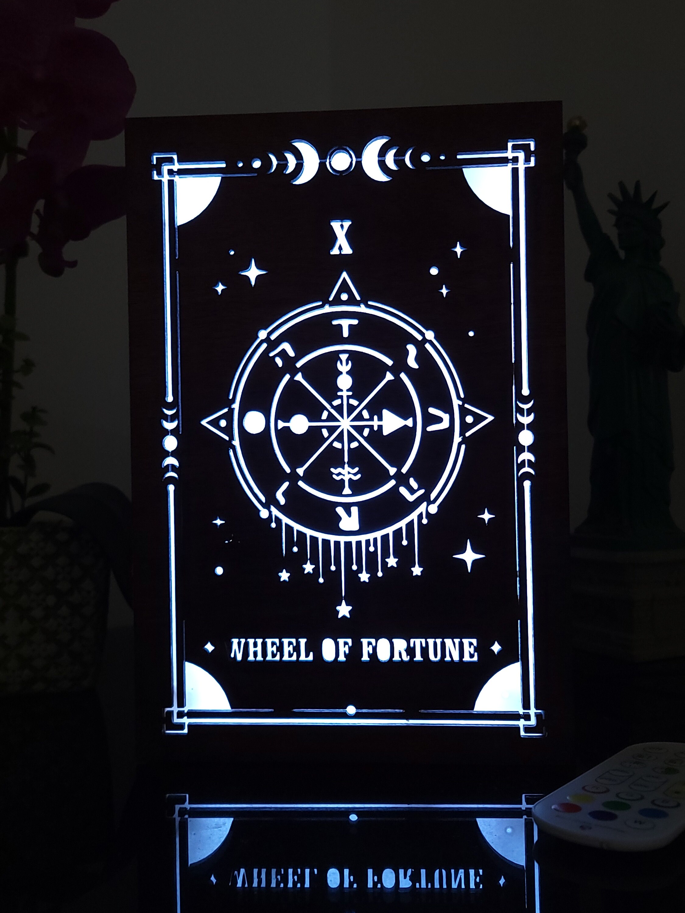 Wheel of Fortune Light, Tarot Light, Bedside Lamp, Wheel of Fortune ...