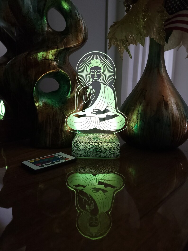 Engraved Buddha LED Night Light: Meditation Decor, Relaxation Light - Etsy