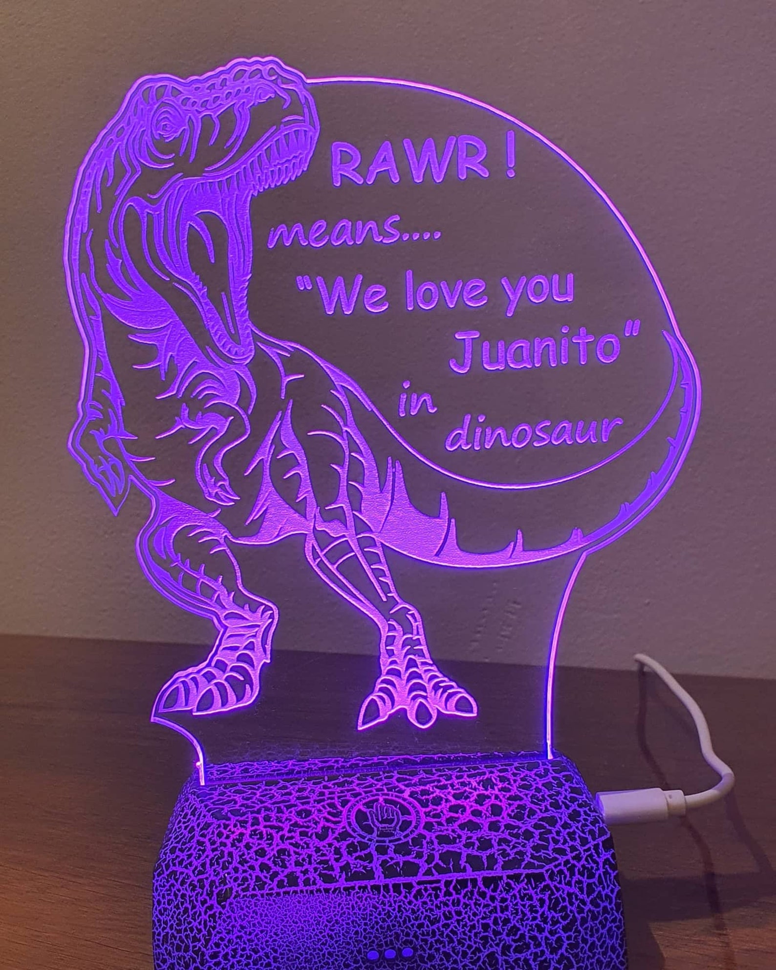 Dino Night Lights T-rex Lamp for Him Custom Night Light - Etsy