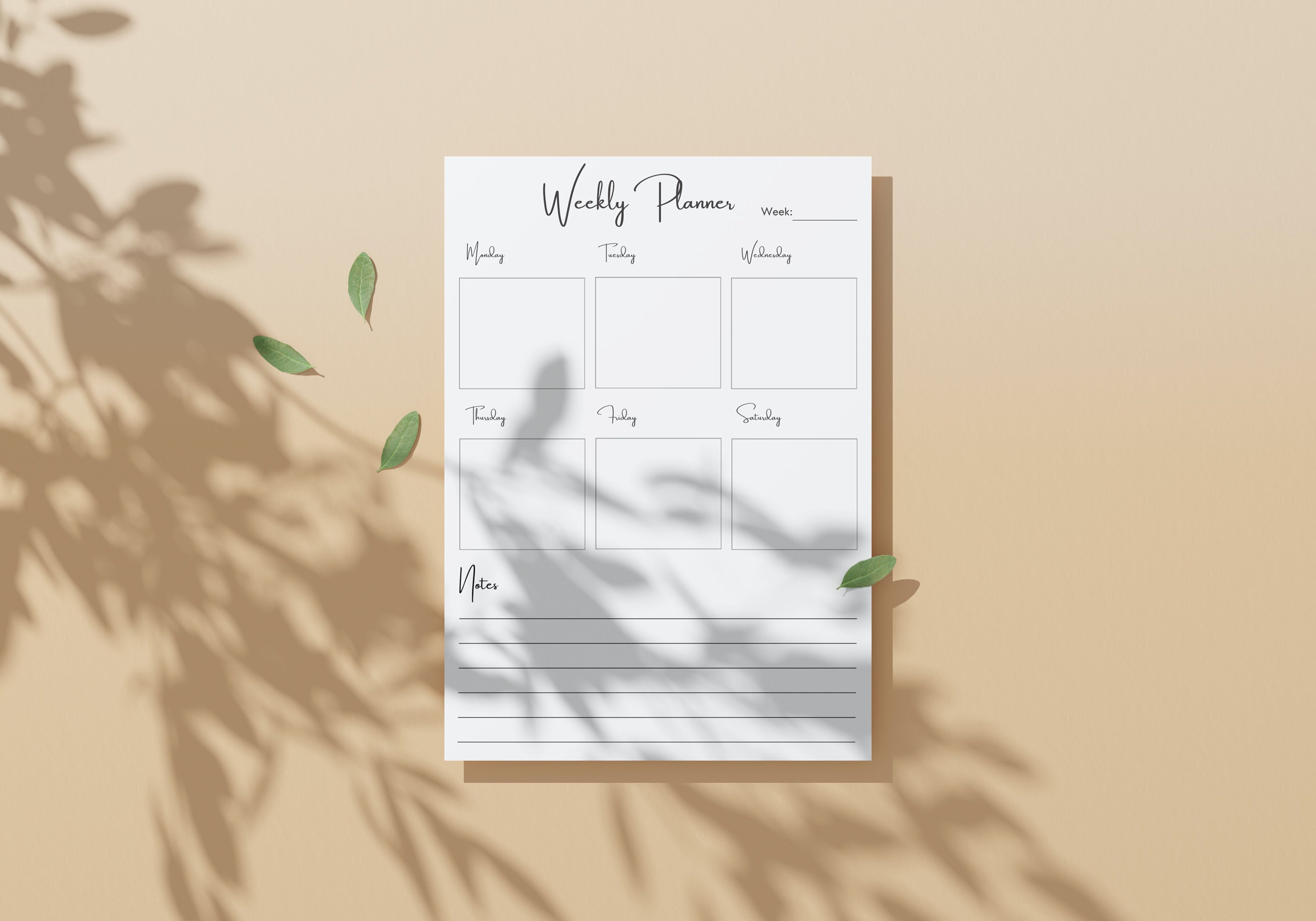 Weekly Planner Printable Minimalist Weekly Planner Weekly - Etsy