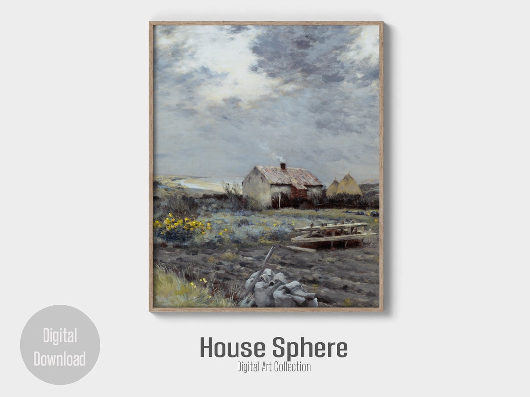 Farm House Landscape Oil Painting Printable Digital Downloads Vintage ... Farm House Landscape Oil Painting Printable Digital Downloads Vintage ...