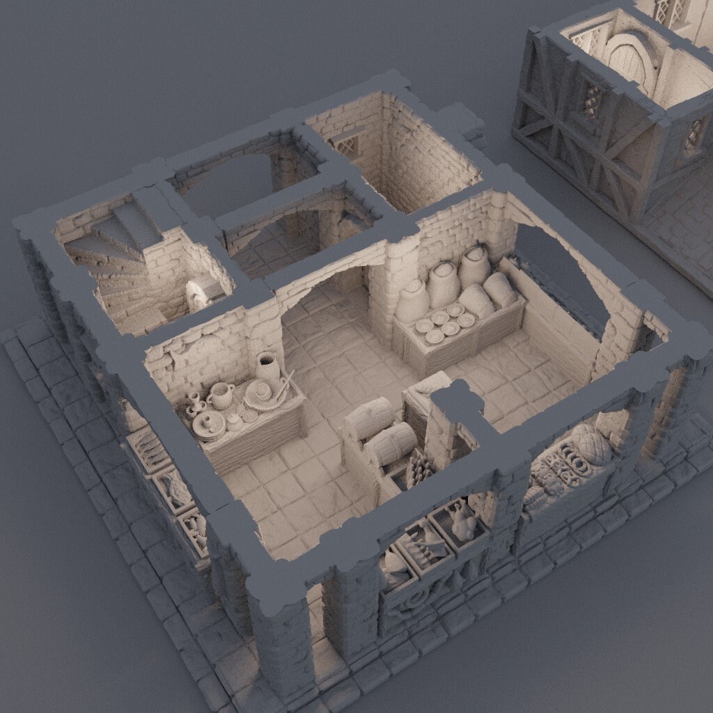 Medieval Market 28mm 3D Print Building Terrain Dnd - Etsy