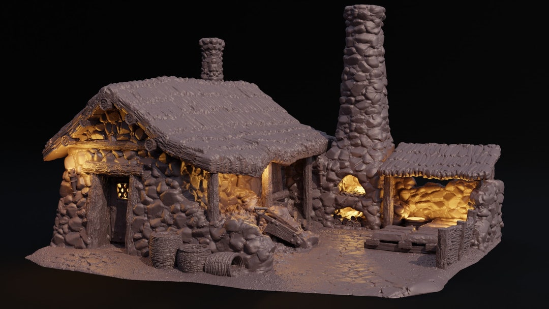 Medieval Blacksmith Smelter 28mm 3D Print Building Terrain - Etsy