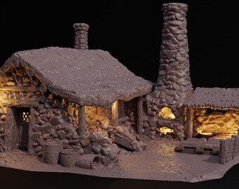 Medieval Market 28mm 3D Print Building Terrain Dnd - Etsy