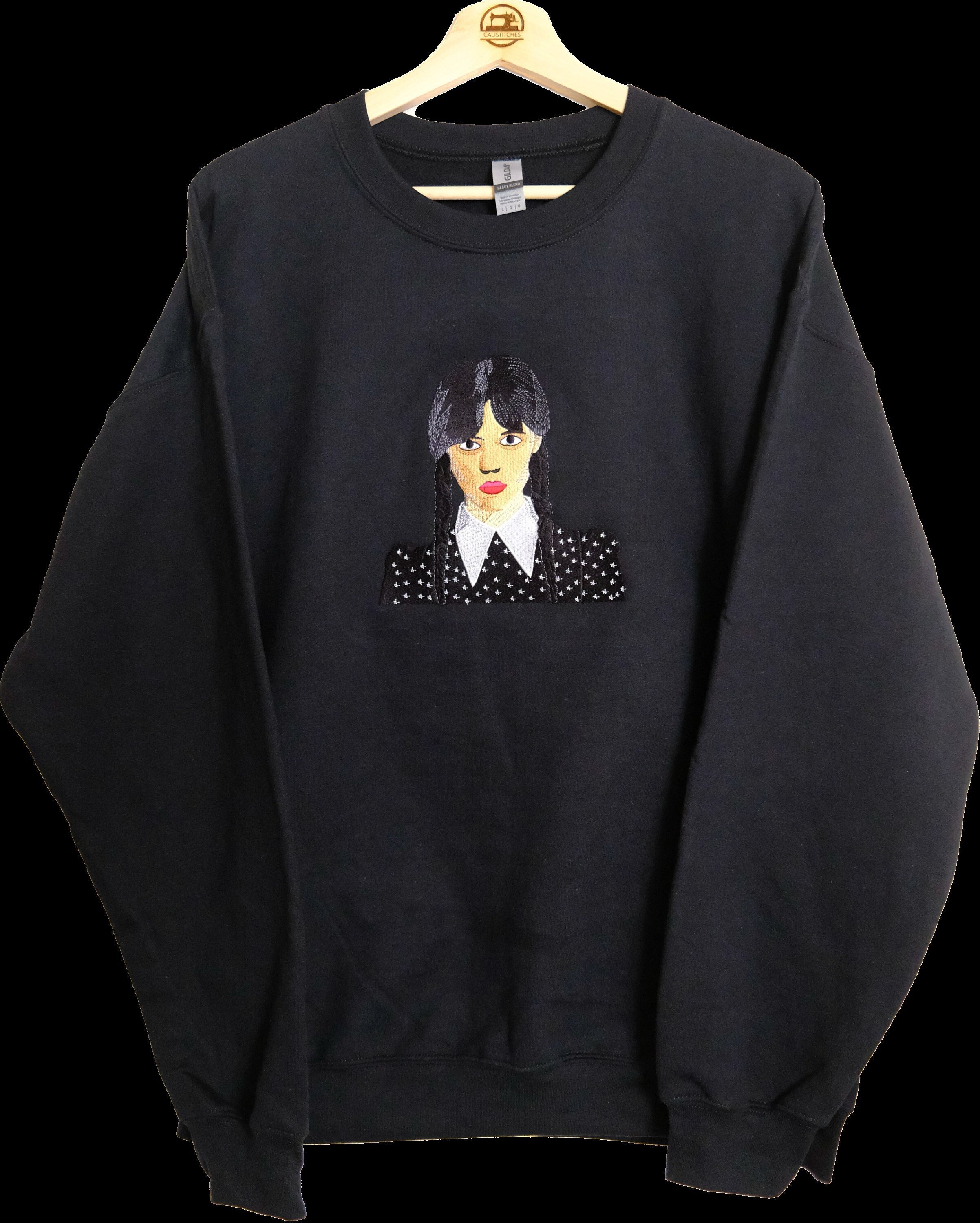 Wednesday Addams Embroidered, Embroidered Sweater, Unisex Sweater ...