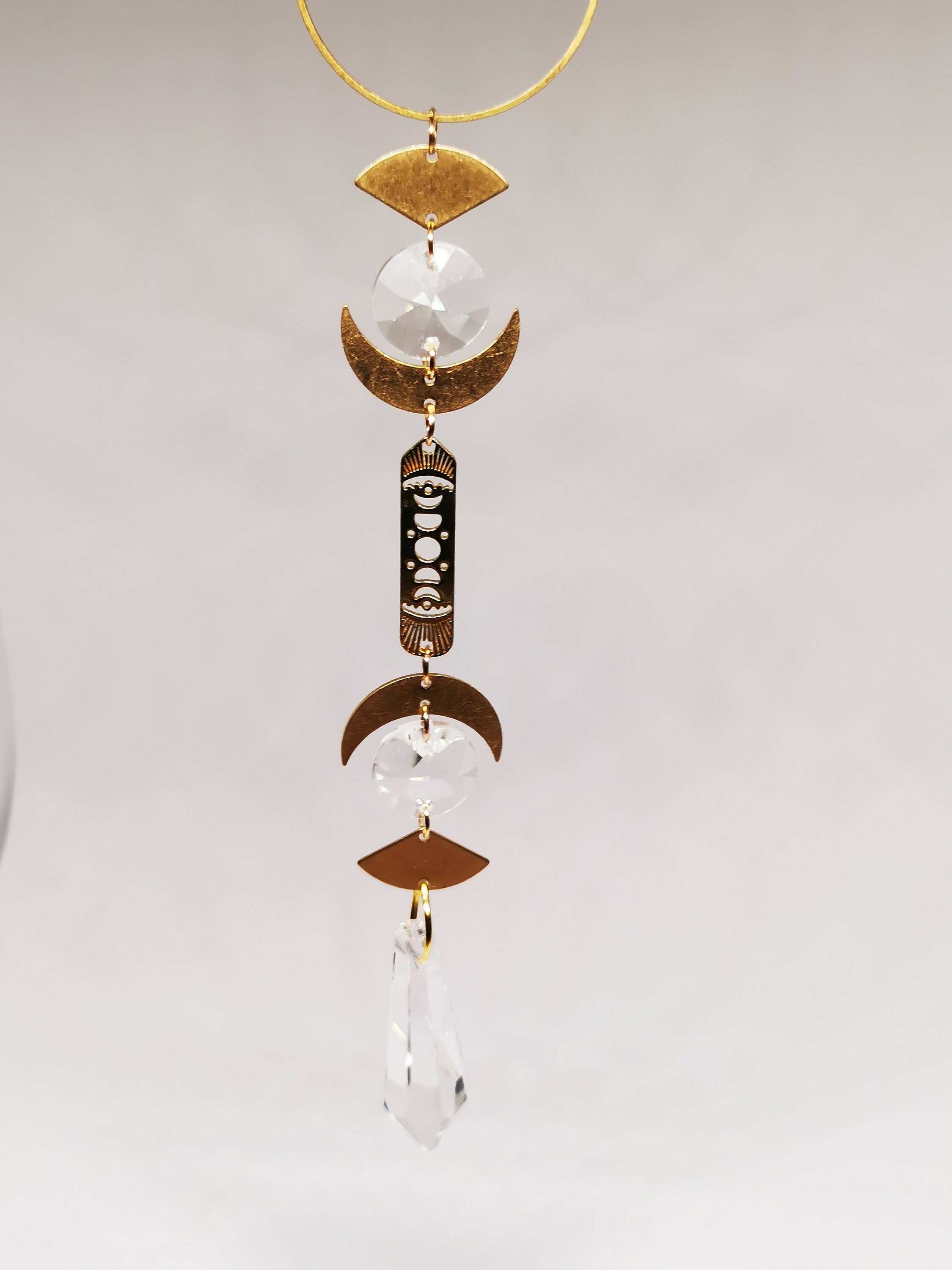 The Suncatcher Small Just Phases Rod Sun Catcher With Moon Phases and ...