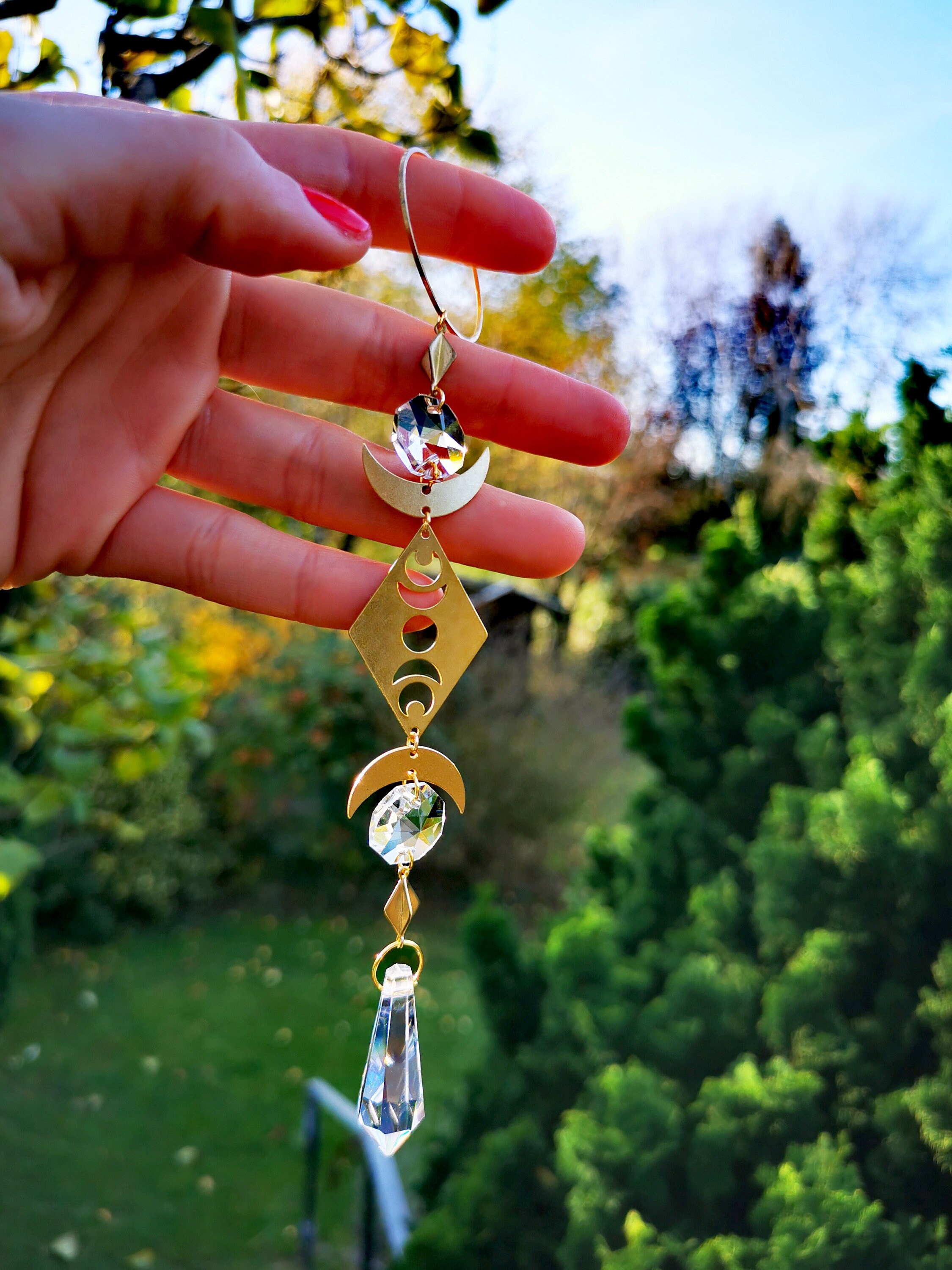The Suncatcher Small Just Phases Diamond Sun Catcher With Moon Phases ...