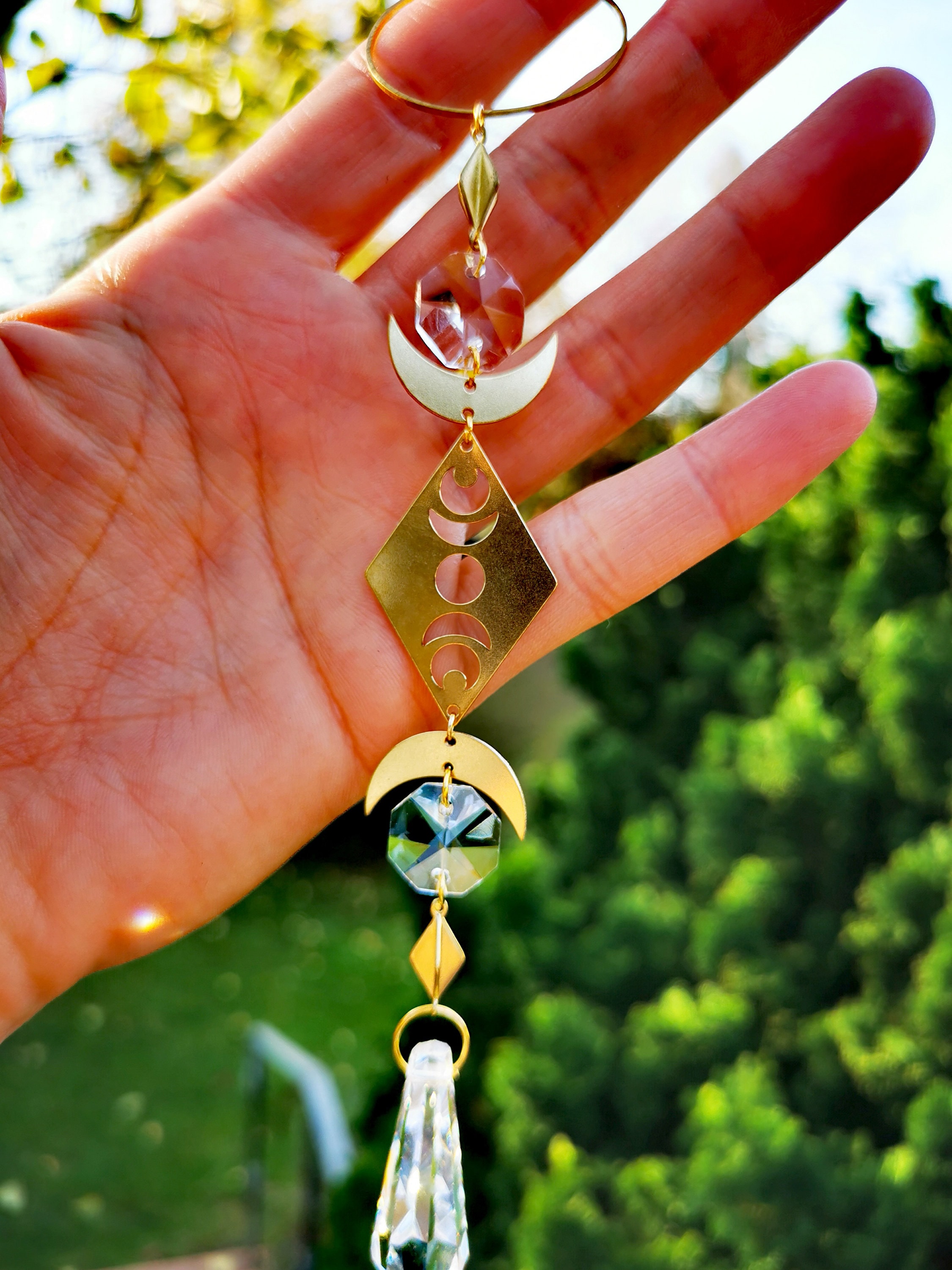 The Suncatcher Small Just Phases Diamond Sun Catcher With Moon Phases ...