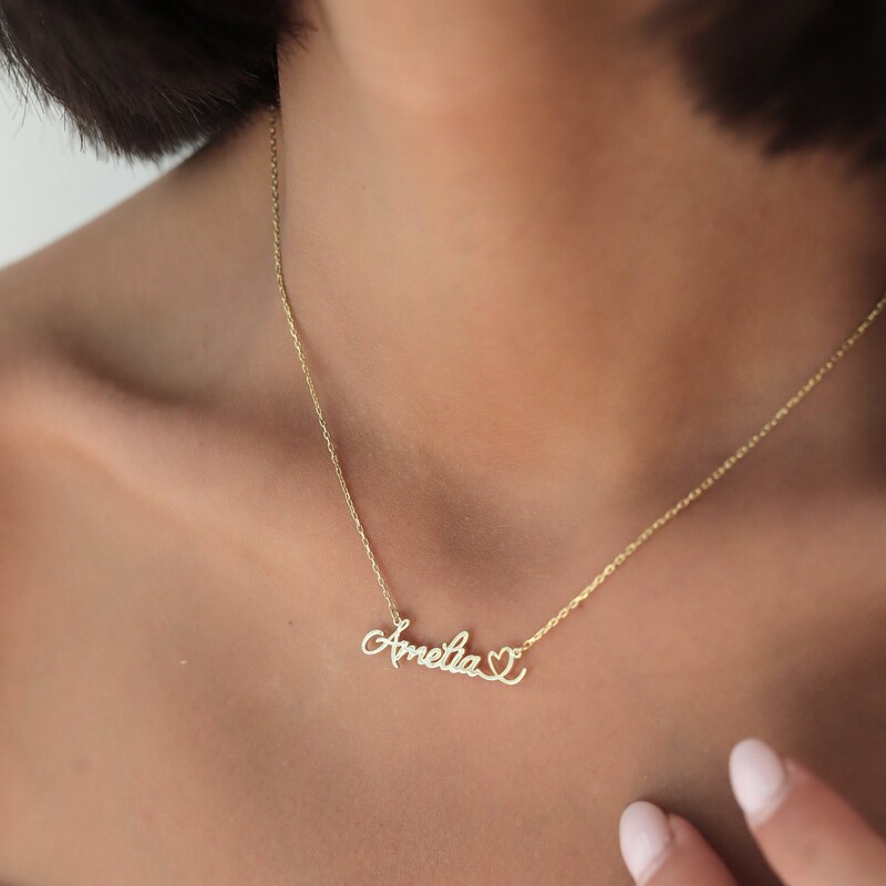Gold Name Necklace - Etsy
