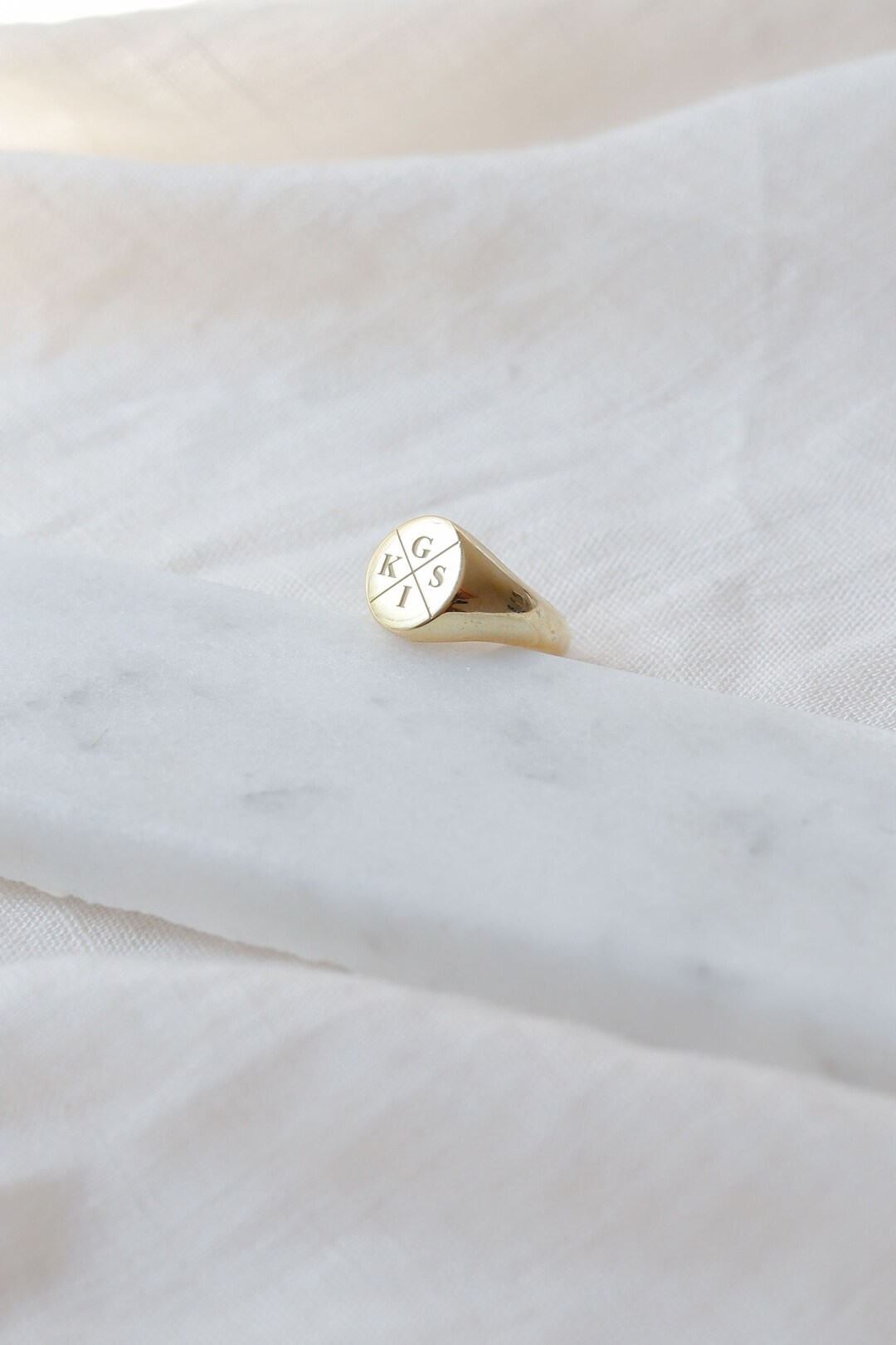 Custom Signet Ring, Family Signet Ring, Gold Initial Ring, Monogram ...
