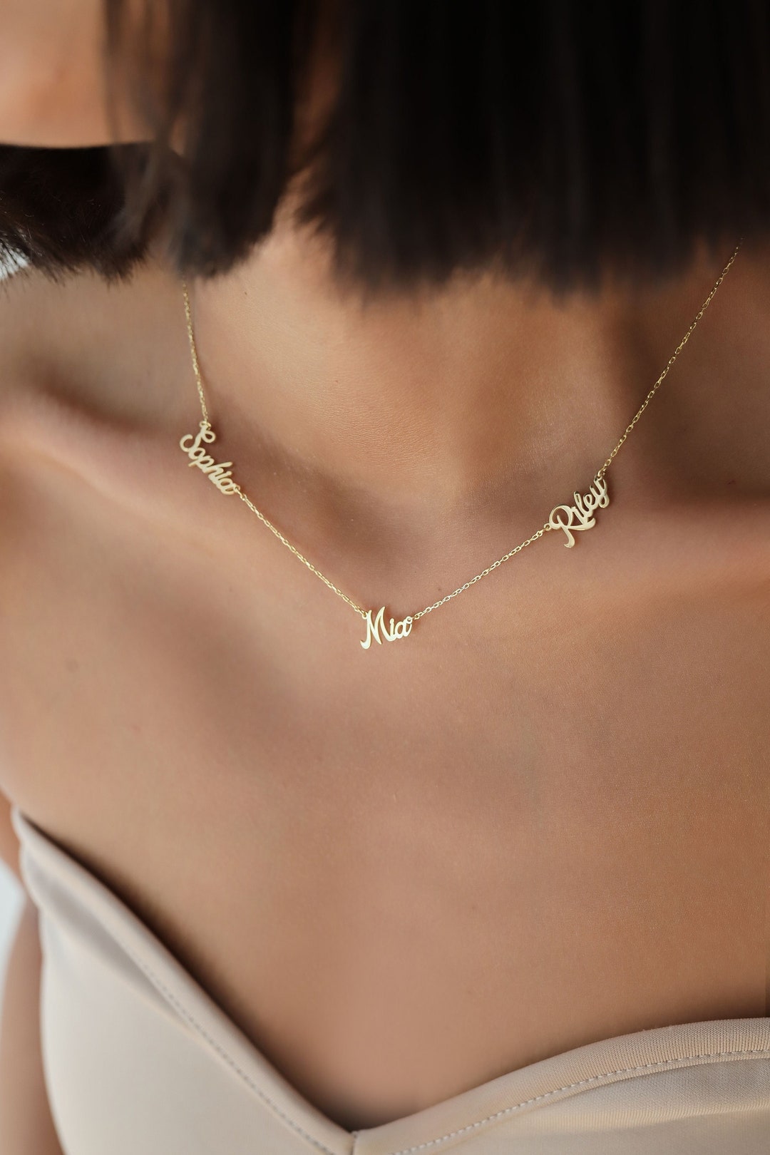 Three Name Necklace, Multiple Name Necklace, Couple Names Necklace ...