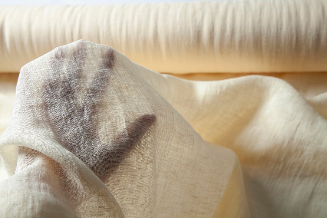 Pastel Yellow Thin Linen Fabric, Lightweight Linen Fabric, Gauze Fabric ...
