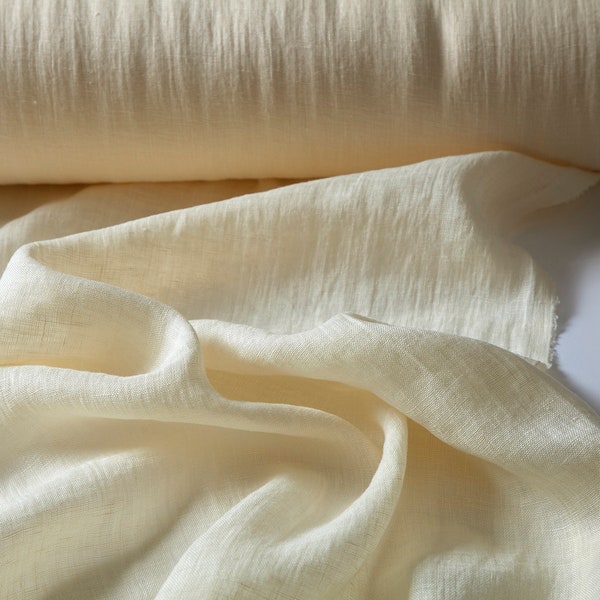 Pastel Yellow Linen Fabric - Etsy
