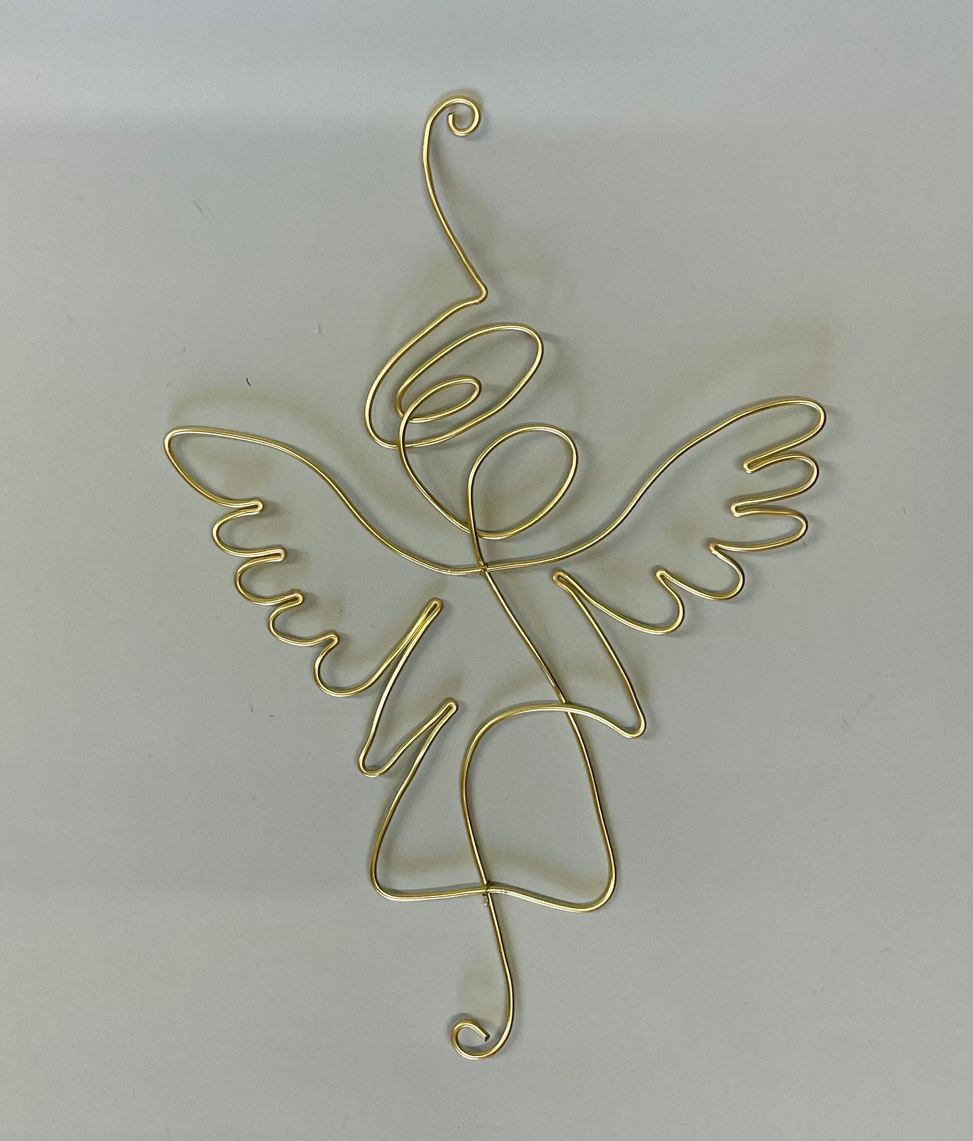 Wire Angel, Valentine’s Day, 2mm Aluminium Wire Wall Art, Wire Hanging ...