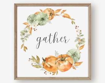 Gather Fall Wreath, 8x10 Printable Download - Etsy