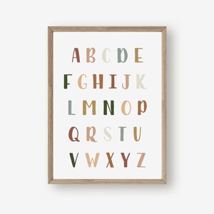 Boho Alphabet Poster, Educational Poster - Etsy