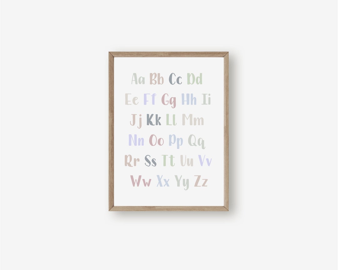 Pastel Alphabet Poster (uppercase and Lowercase), Educational Poster - Etsy