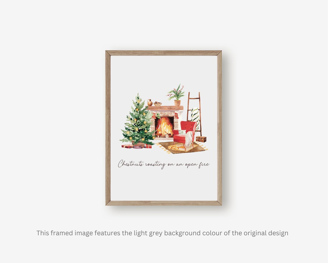 Chestnuts Roasting on an Open Fire Christmas Print - Etsy