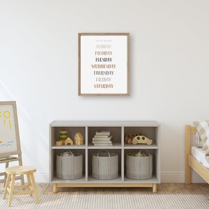 Earth Tone Days of the Week Poster, Educational Poster - Etsy
