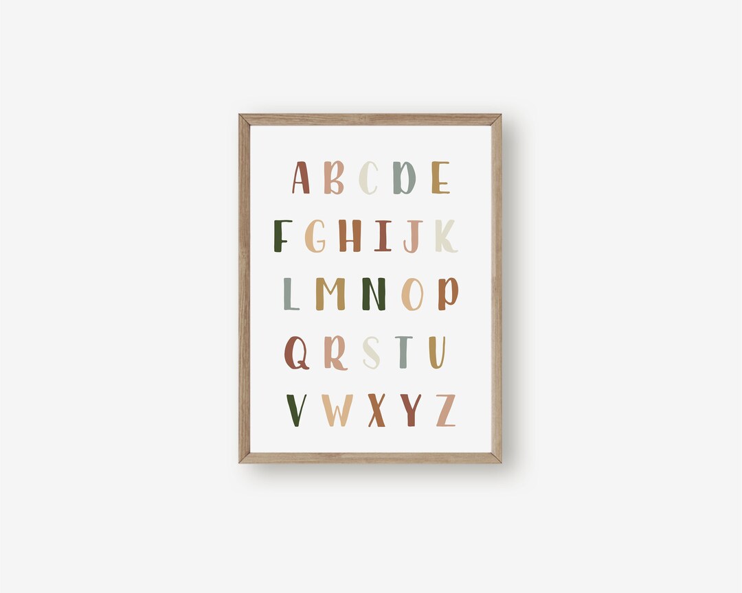 Boho Alphabet Poster, Educational Poster - Etsy