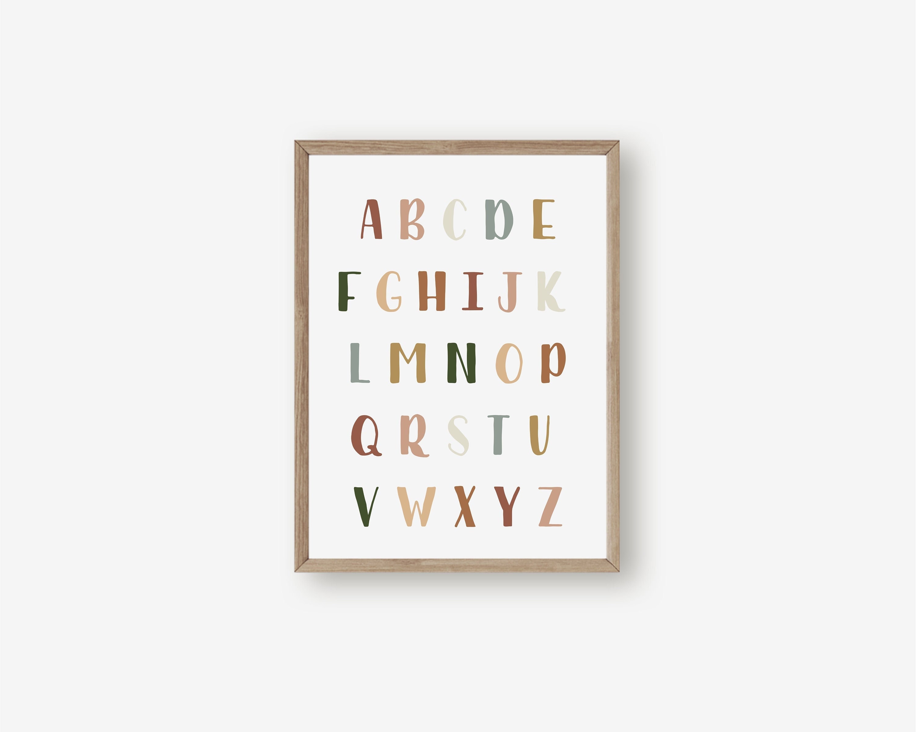 Boho Alphabet Poster, Educational Poster - Etsy