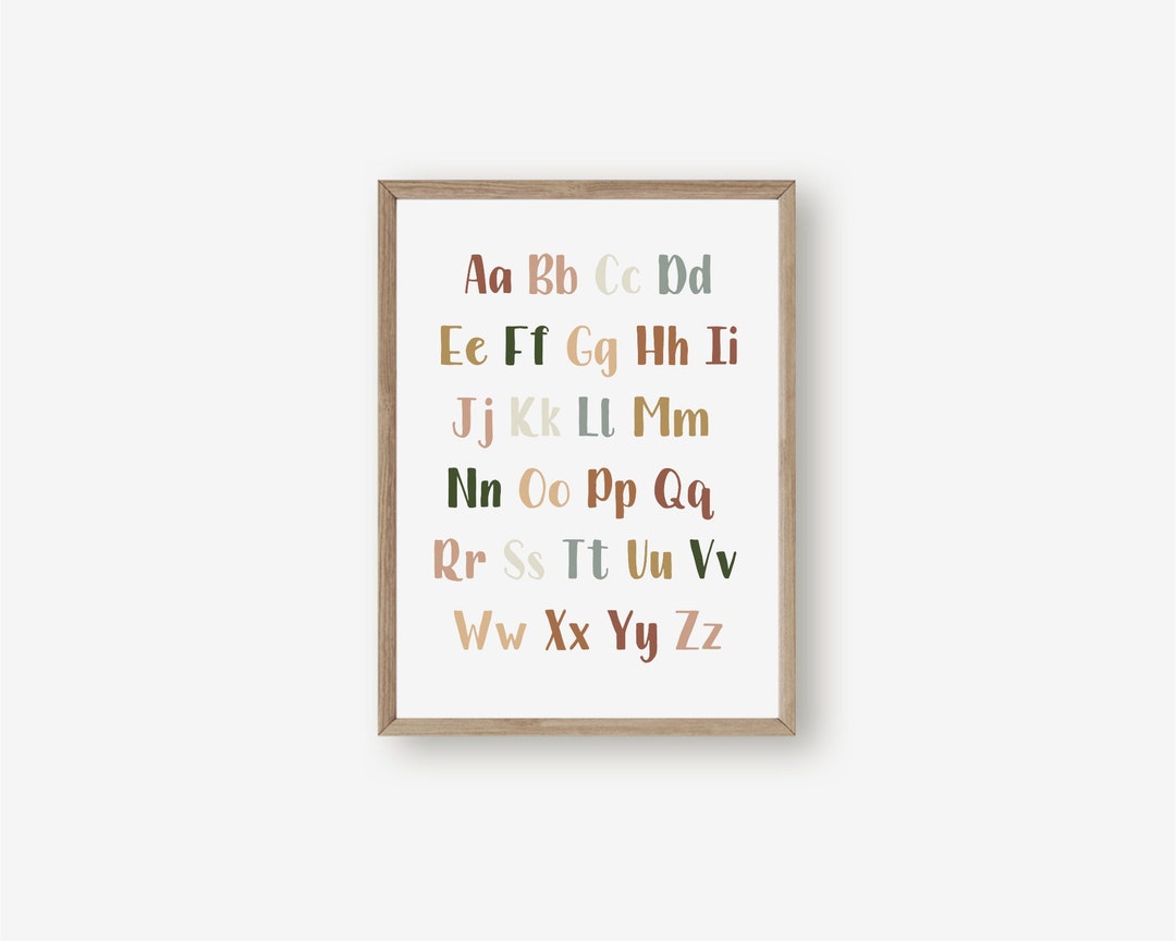 Boho Alphabet Poster (uppercase and Lowercase), Educational Poster - Etsy
