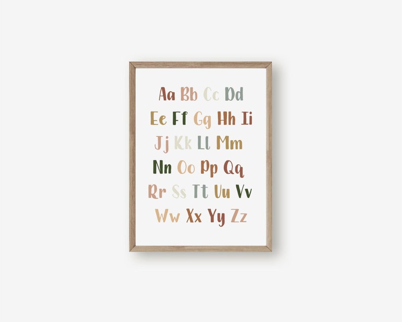 Boho Alphabet Poster (uppercase and Lowercase), Educational Poster - Etsy