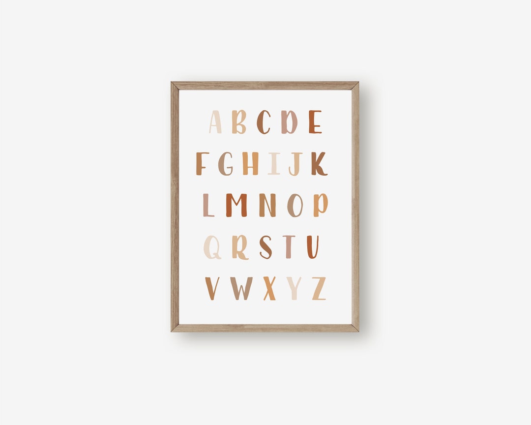 Rust Tone Alphabet Poster, Educational Poster - Etsy