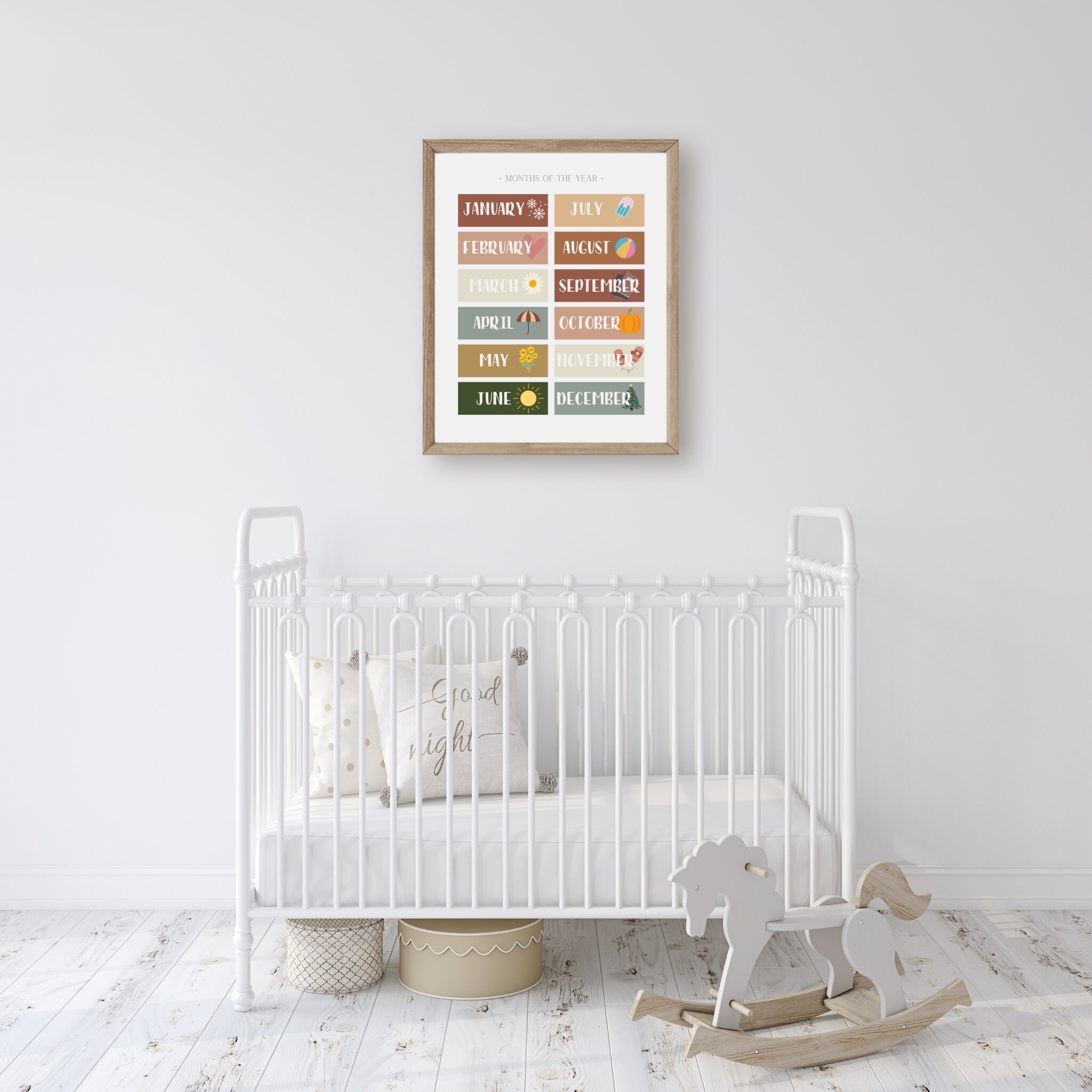 Boho Months of the Year Poster, Educational Poster - Etsy