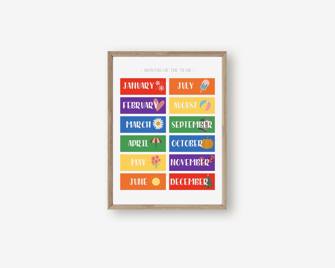 Primary and Secondary Colours Months of the Year Poster, Educational ...