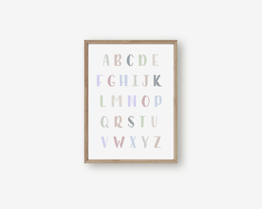 Pastel Alphabet Poster, Educational Poster - Etsy