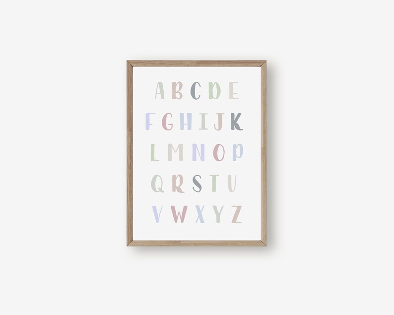 Pastel Alphabet Poster, Educational Poster - Etsy
