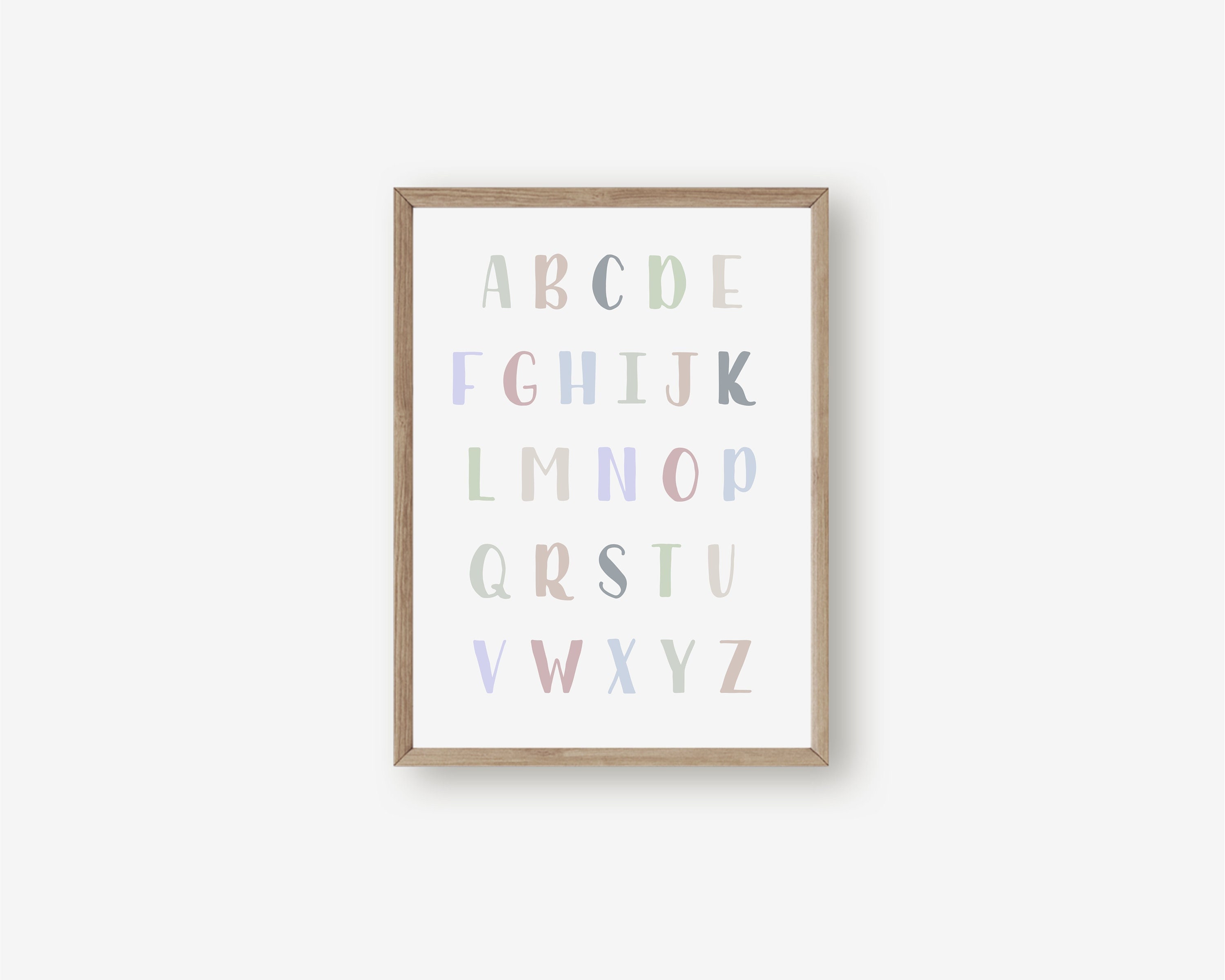 Pastel Alphabet Poster, Educational Poster - Etsy
