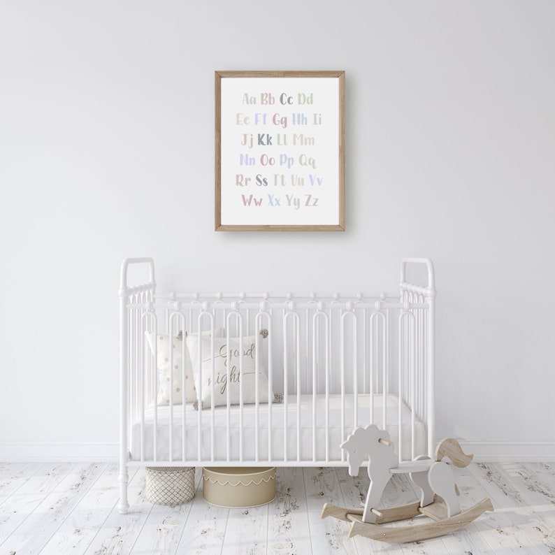 Pastel Alphabet Poster uppercase and Lowercase Educational - Etsy