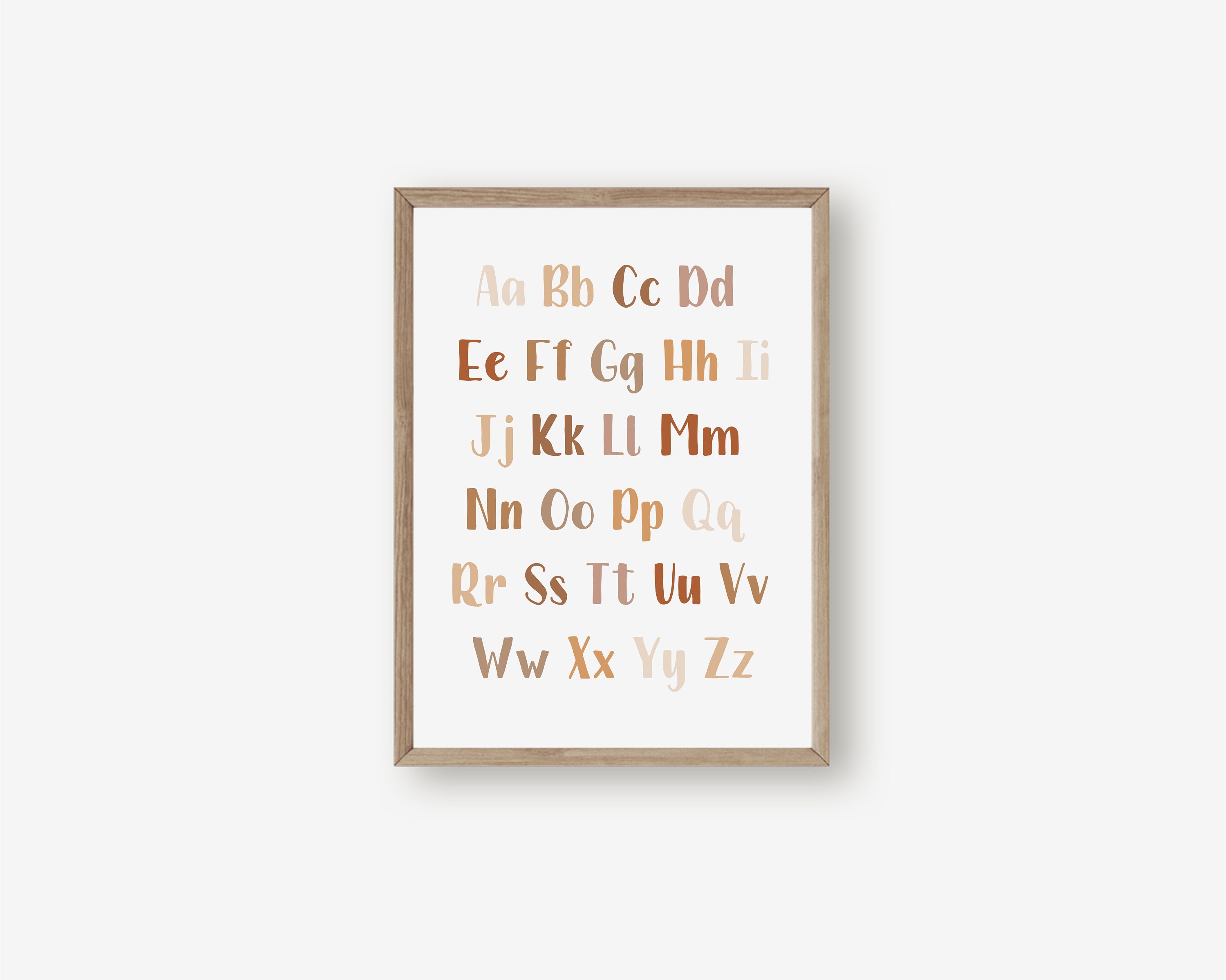 Rust Tone Alphabet Poster uppercase and Lowercase, Educational Poster ...