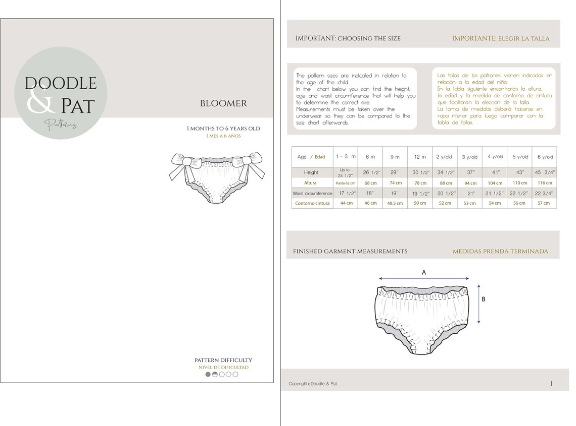 Bloomer PDF Pattern and Tutorial Baby Toddler Kids Bloomers Sewing ...