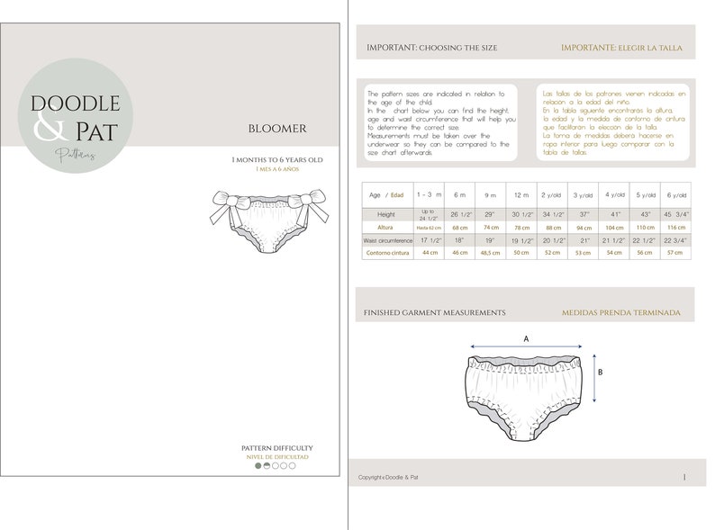 Bloomer PDF Pattern and Tutorial Baby Toddler Kids Bloomers Sewing Pattern Unisex Diaper Cover ...