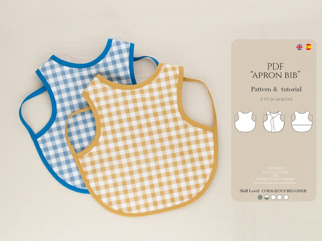 Baby Apron Bib PDF Pattern & Tutorial: Easy Sewing Project (6-24 Months ...