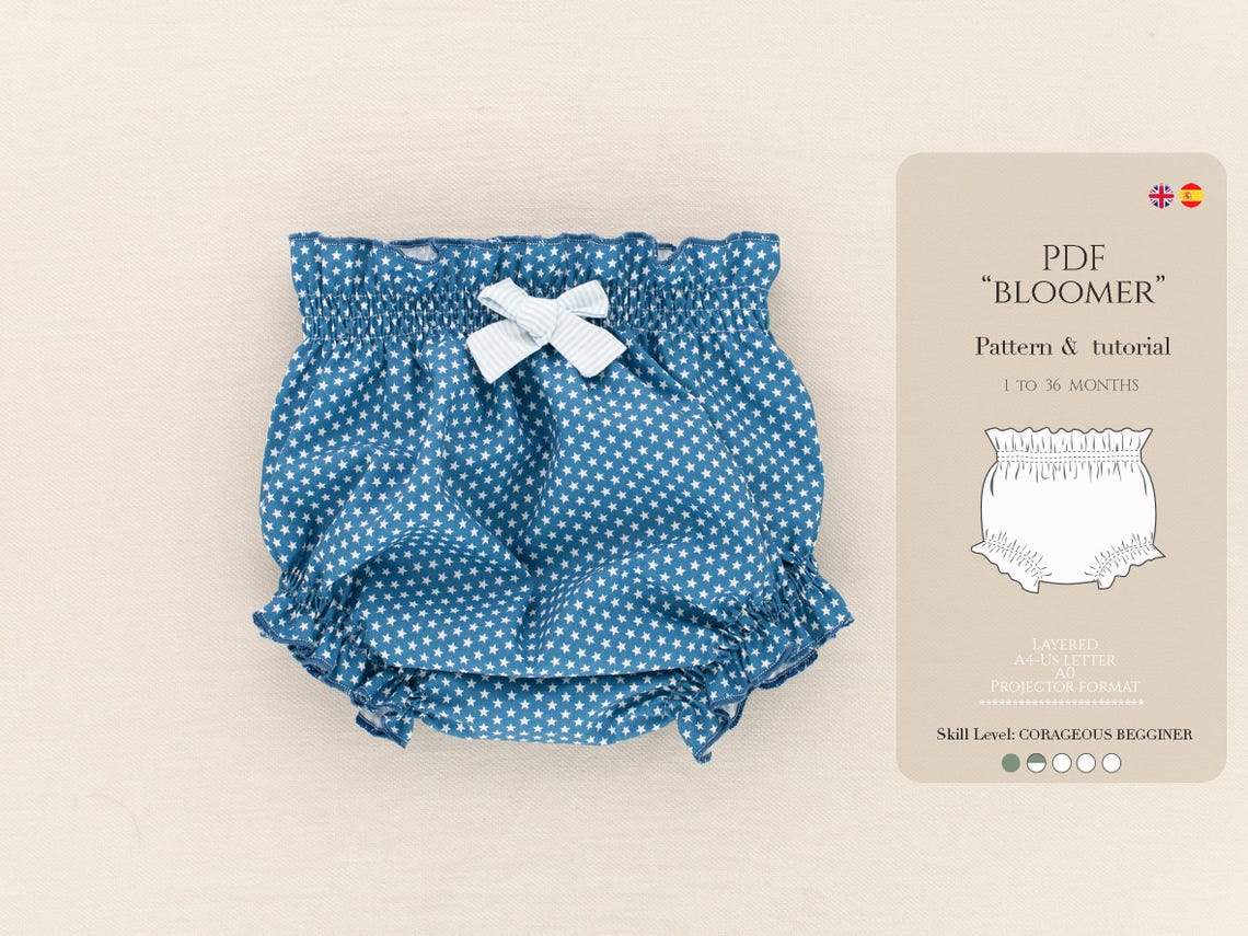 Baby Bloomers PDF Pattern: Sewing Tutorial, Sizes 1-36 Months (english ...