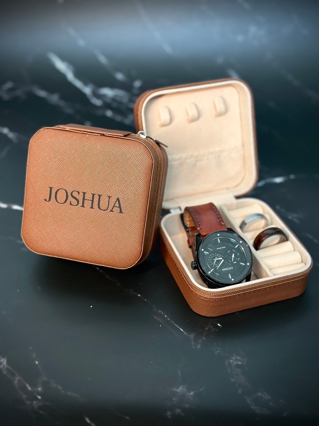Personalized Groomsmen Watch Box Custom Jewelry Storage Case ...