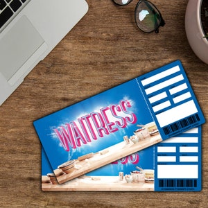 WAITRESS Broadway Surprise Ticket. Editable Musical Theatre Faux Event ...