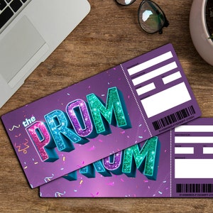 THE PROM Broadway Surprise Ticket Editable Musical Theatre Faux Event ...