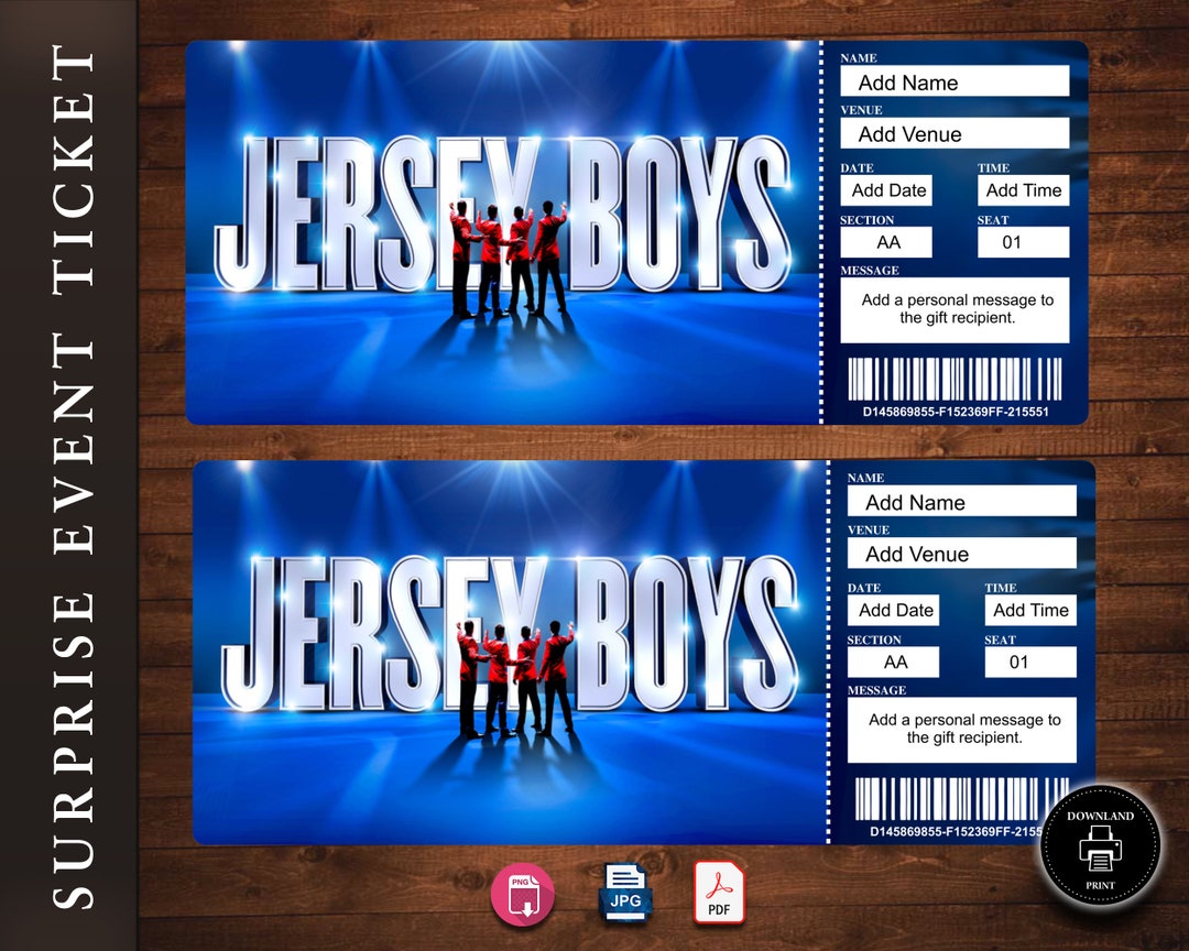 Jersey Boys Broadway Surprise Ticket, Jersey Boys the Musical ...