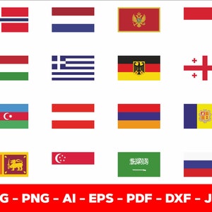 All World Flags SVG Bundle, Country Flag Svg Bundle, National Flag Svg ...