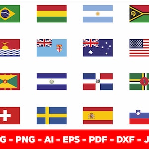 All World Flags SVG Bundle, Country Flag Svg Bundle, National Flag Svg ...