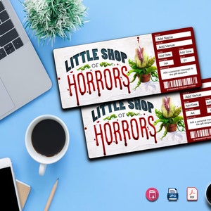 LITTLE SHOP of HORRORS Broadway Surprise Ticket. Editable Musical ...