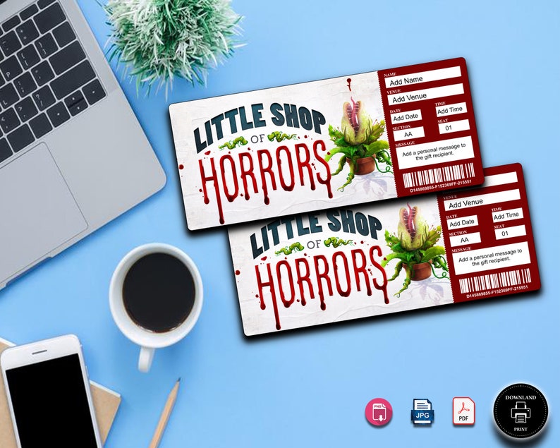 LITTLE SHOP of HORRORS Broadway Surprise Ticket. Editable Musical ...